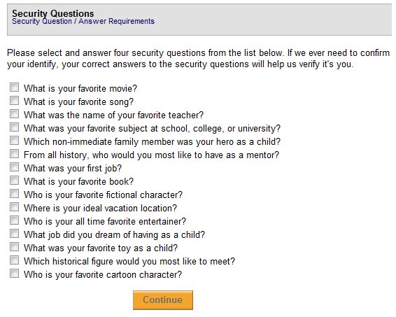 Security Questions: Is There A Problem Here?: Security Questions