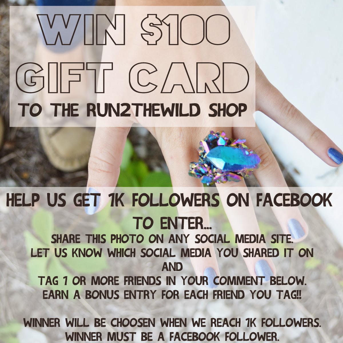 Run 2 the Wild: WIN 100 DOLLAR GIFT CARD TO THE SHOP!!!