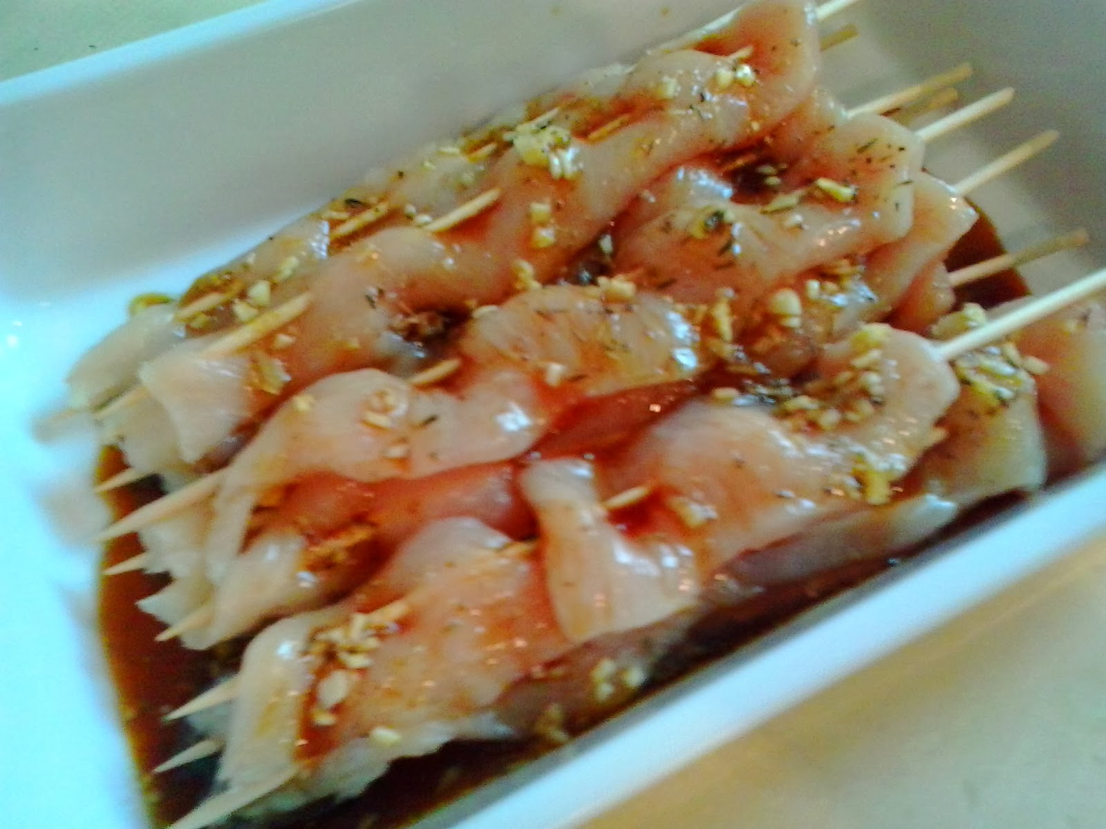 Caprichos de Mayte: Brochetas de pollo en acordeón