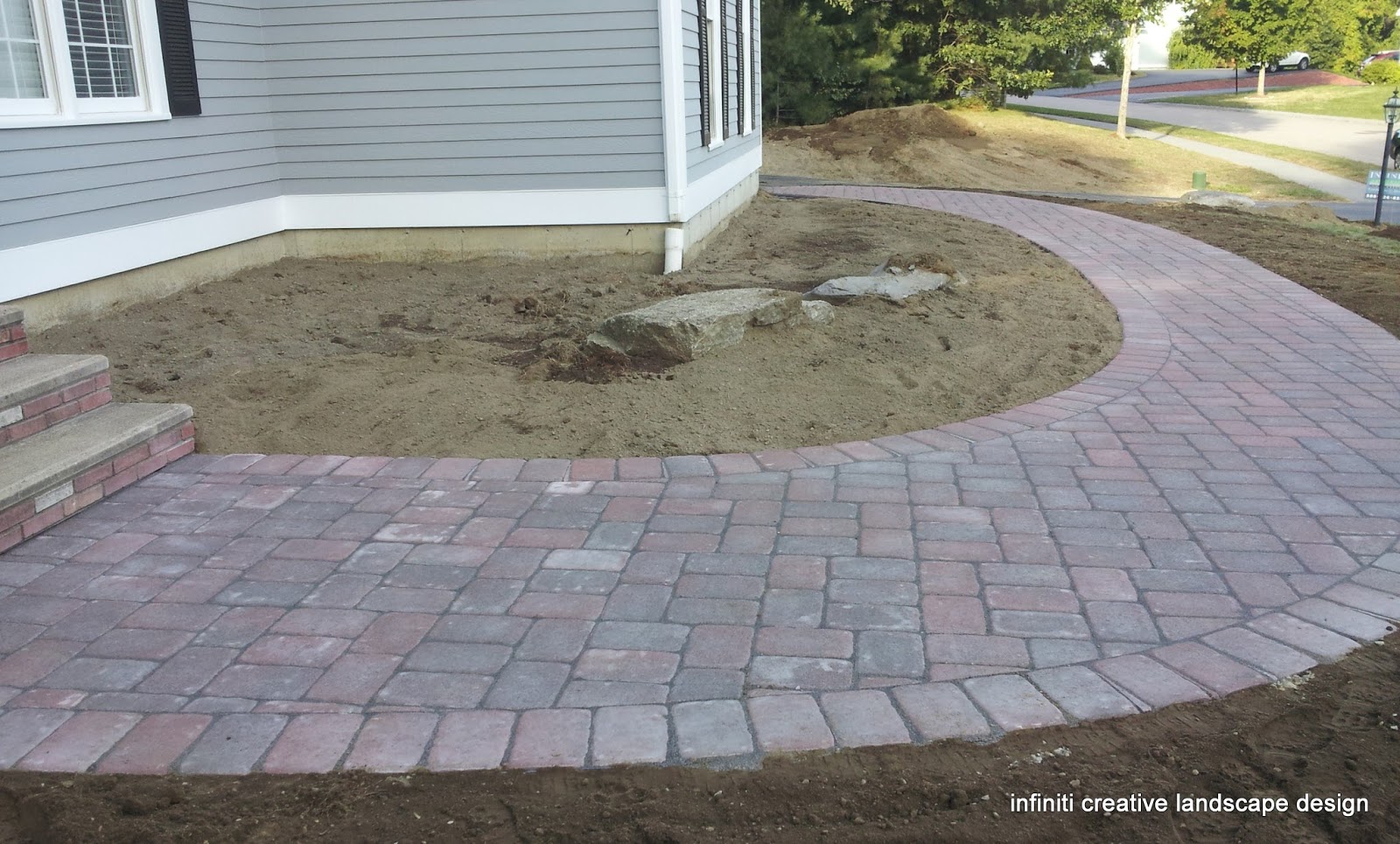 Infiniti Properties Creative Landscapes & Design: Rustic Red Paver Walkway