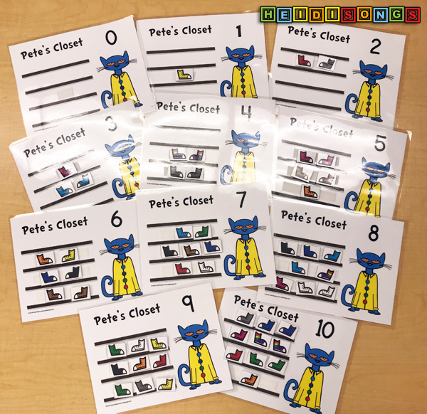 NEW Pete the Cat Freebie: Matching Numbers & Shoes Counting Activity ...
