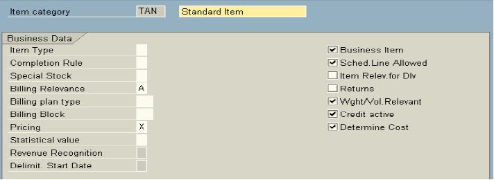 SAP Tutorials: Controls of Item Categories in SD