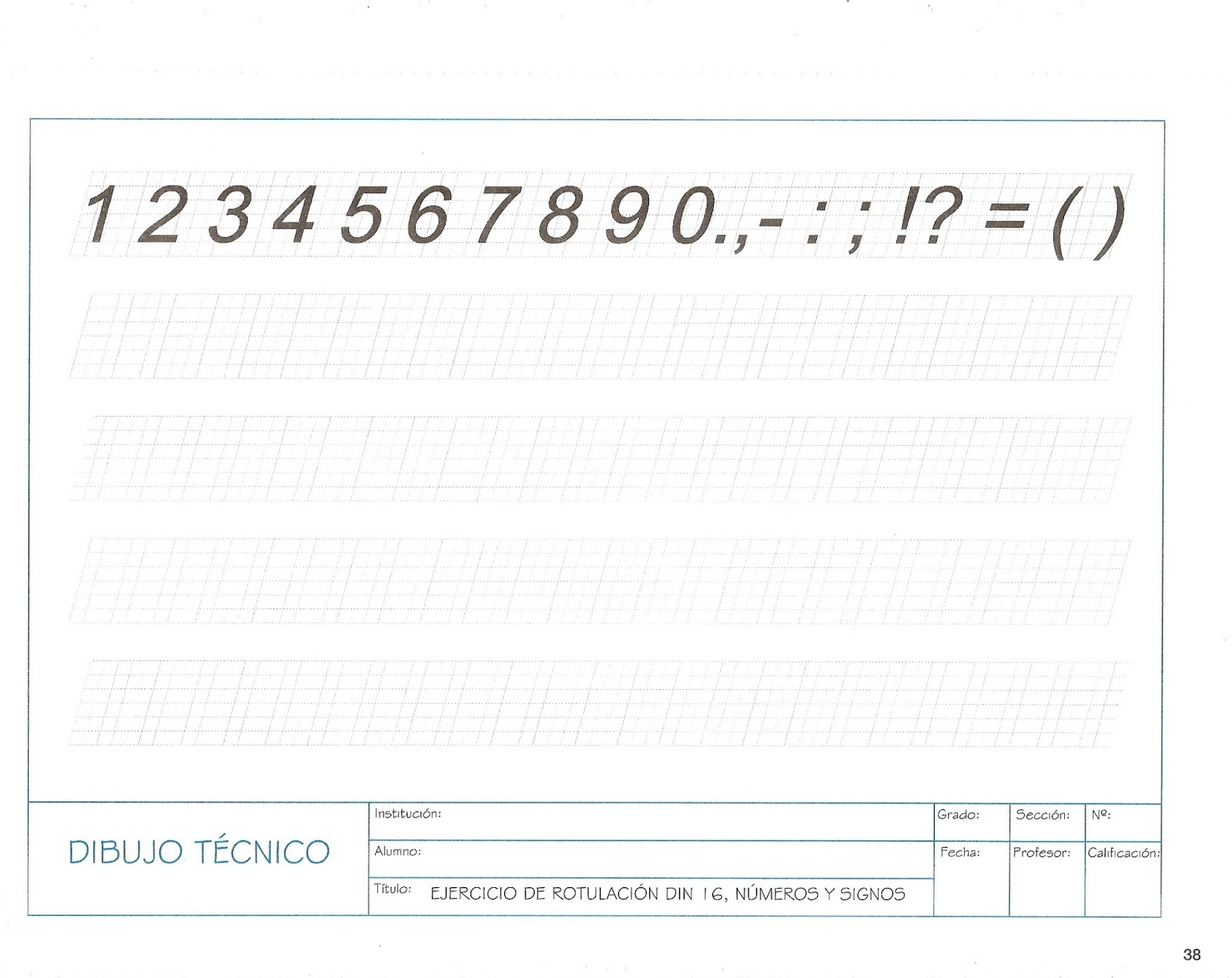 Dielosades: Letras DIN 16 y DIN 17