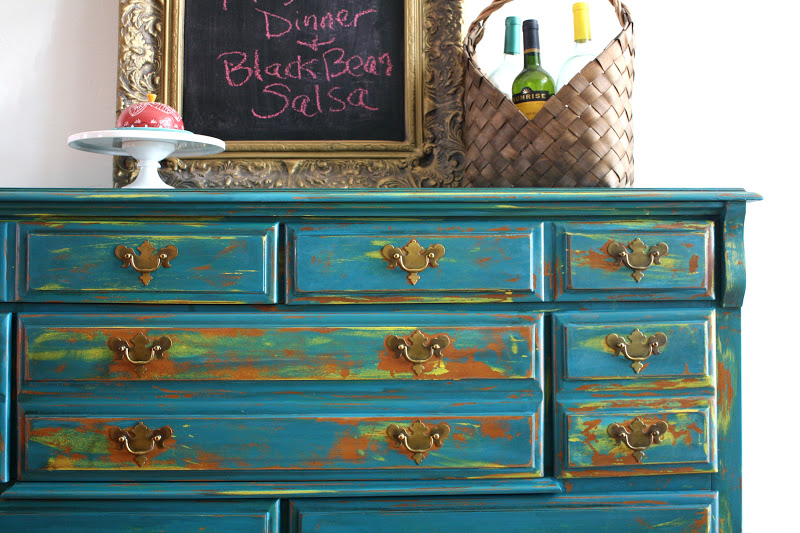 The Turquoise Iris ~ Furniture & Art: Teal Buffet / Dresser