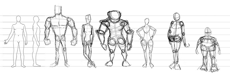 Kayleigh Dean CG Arts Blog: Character Proportional Sketches