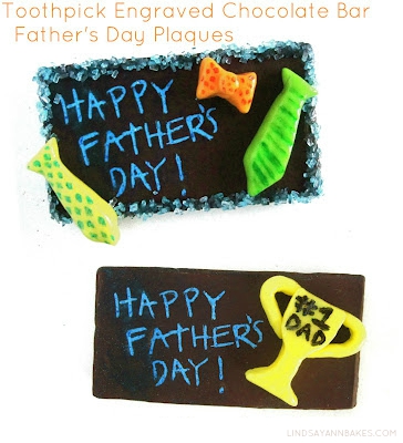 DIY Toothpick Engraved Chocolate Bar Father's Day Plaques - The Lindsay Ann