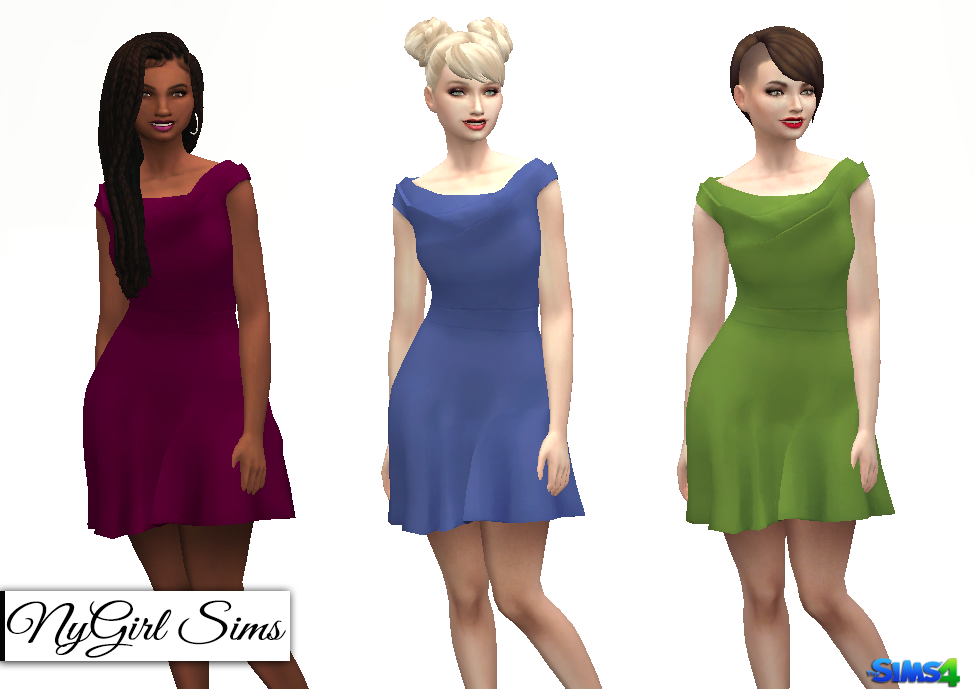 NyGirl Sims 4: Origami Flare Dress