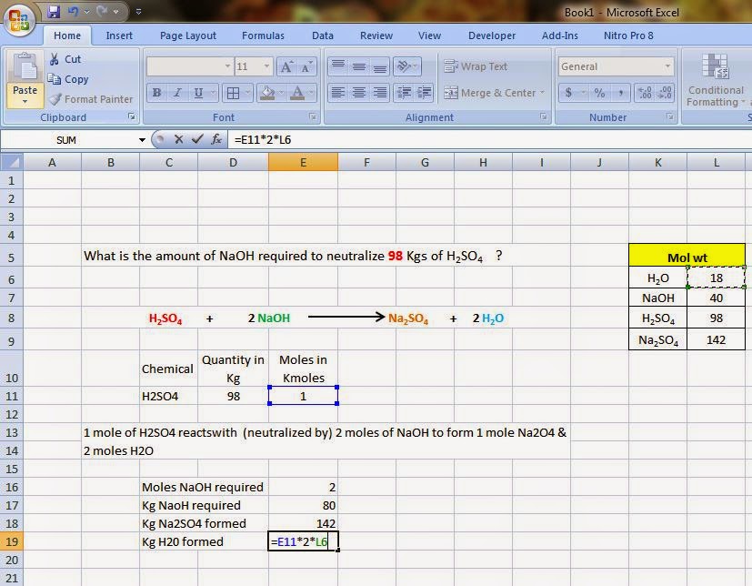 Chemineering: Excel Tutorial - 1 : Mass balance calculation using ...