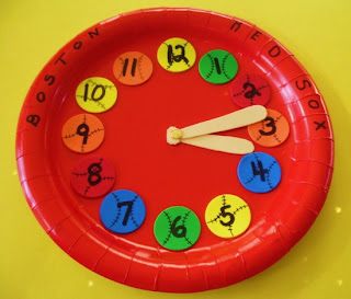 Learning Ideas - Grades K-8: Make a Baseball Paper Plate Clock Craft