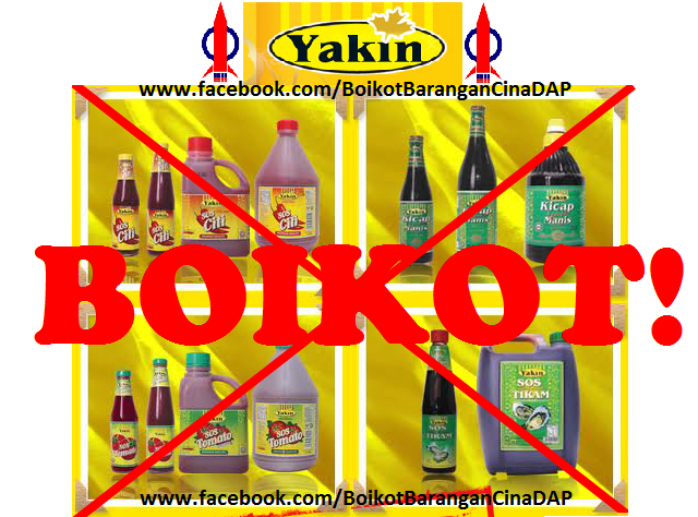 BLOG Boikot Barangan Cina Dap: BOIKOT YAKIN!