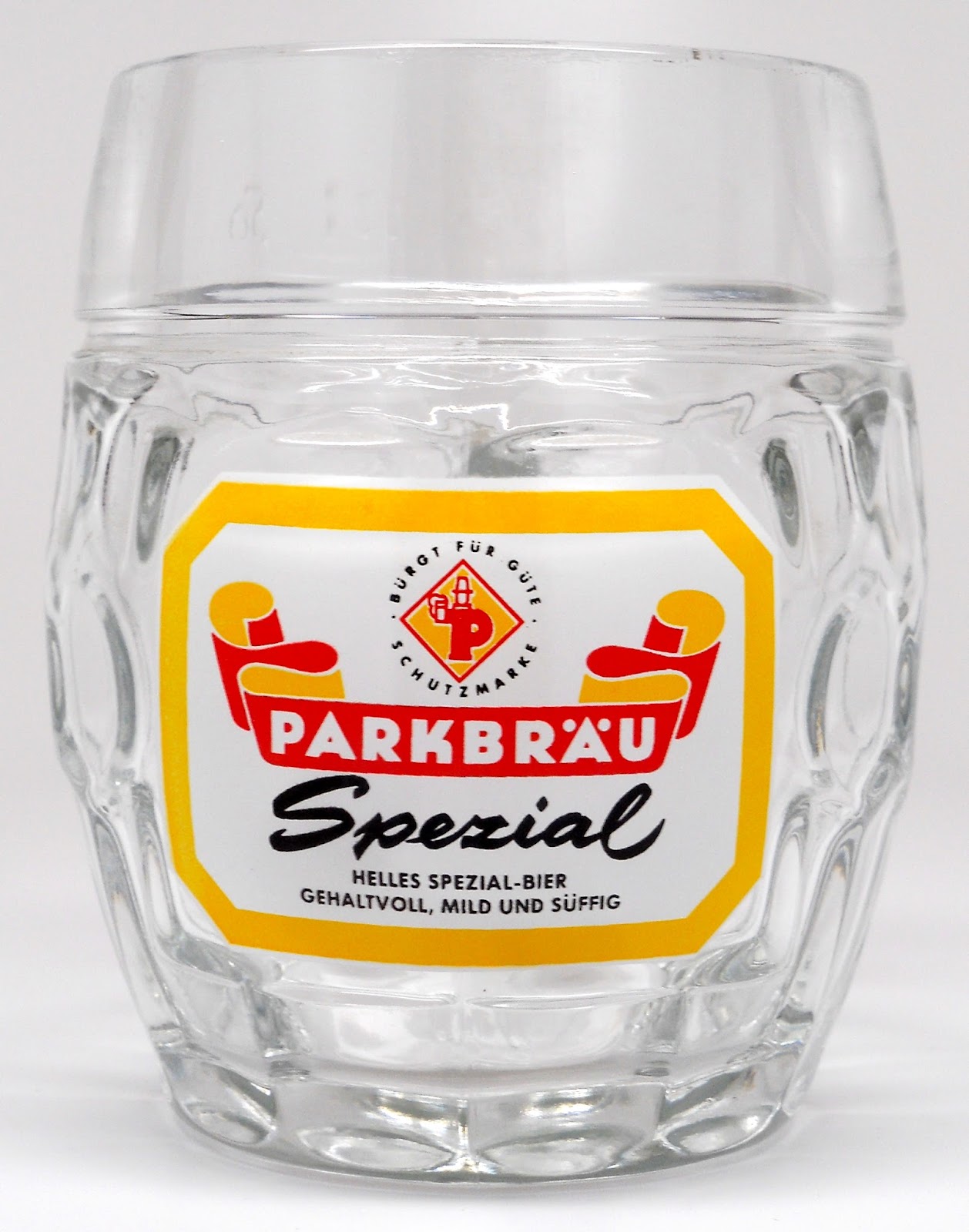 Toys and Stuff: Parkbräu Beer .3l Spezial Barrel Mug - Clear Glass