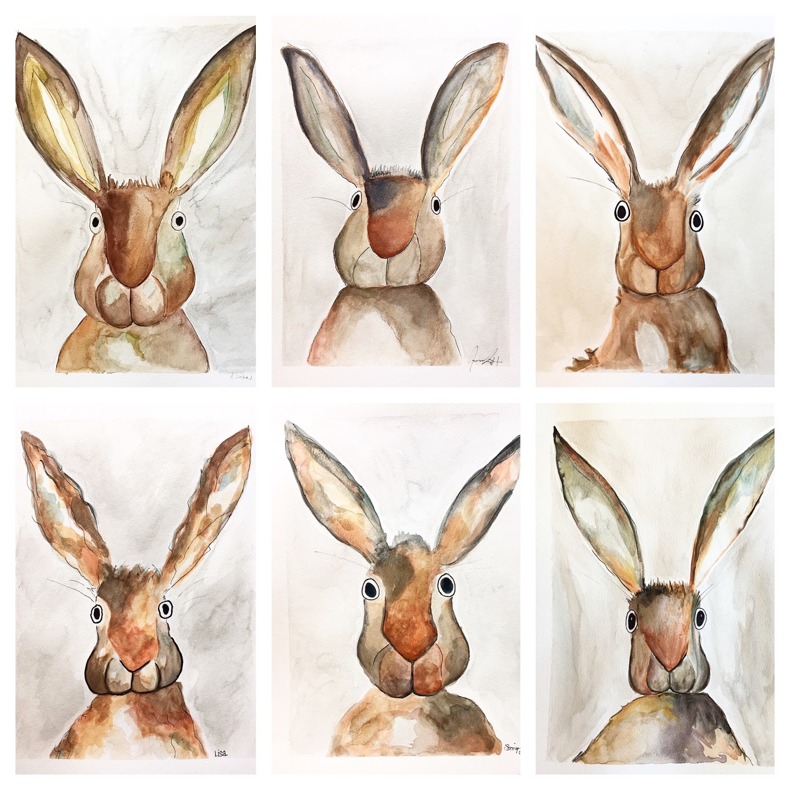 Art Room Britt: Catherine Rayner-Inspired Watercolor Rabbit Illustrations