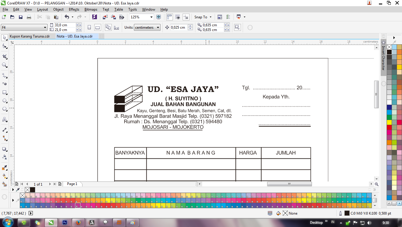 Tutorial Membuat Nota Ukuran Setengah Folio ( Berdiri/Vertical ...