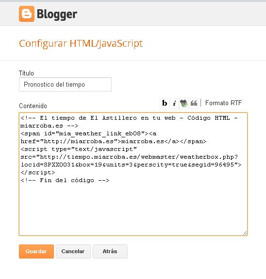 Todo para tu BLOG: Como Insertar Código HTML en tu Blog