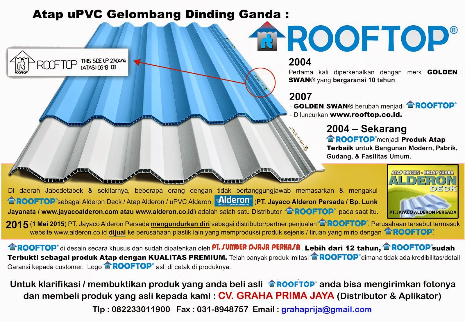 ATAP ROOFTOP,ATAP KEDAP SUARA,ATAP KUAT MESKIPUN DIINJAK,ATAP SEJUK ...