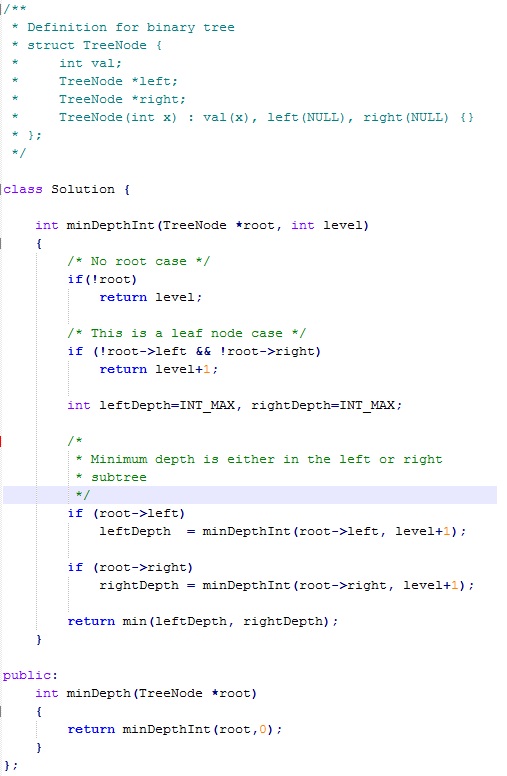 Algorithms Minimum Depth Of A Binary Tree