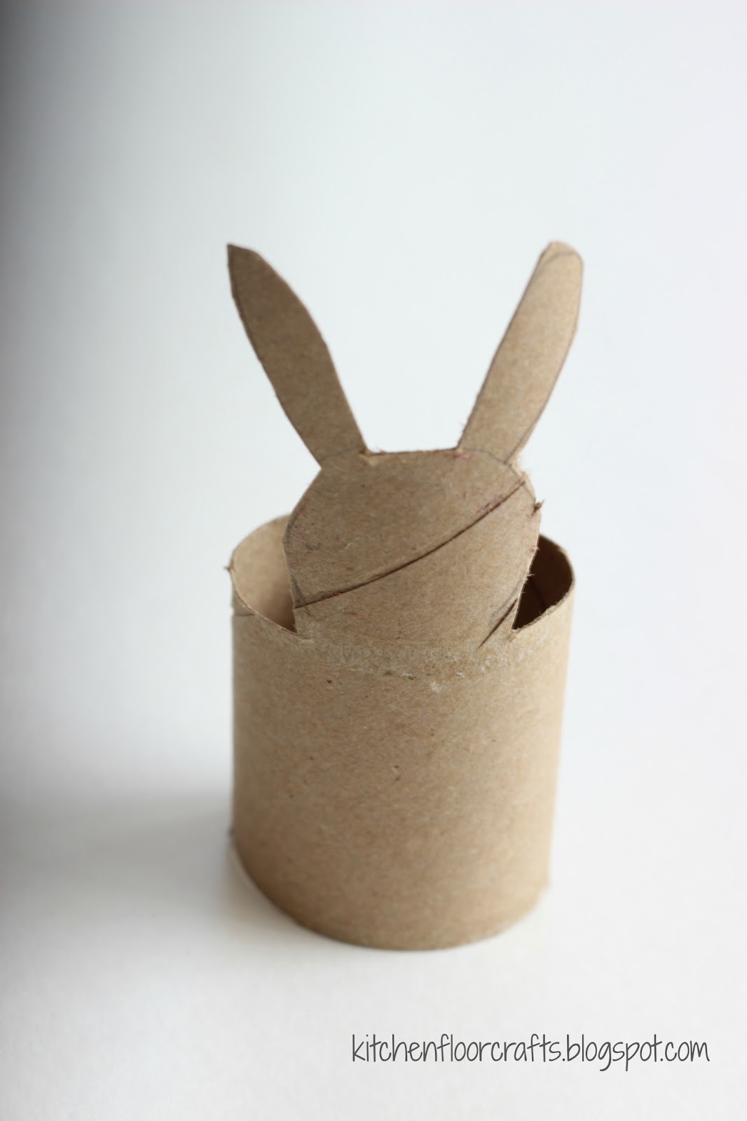 Kitchen Floor Crafts: Cardboard Tube Easter Bunnies