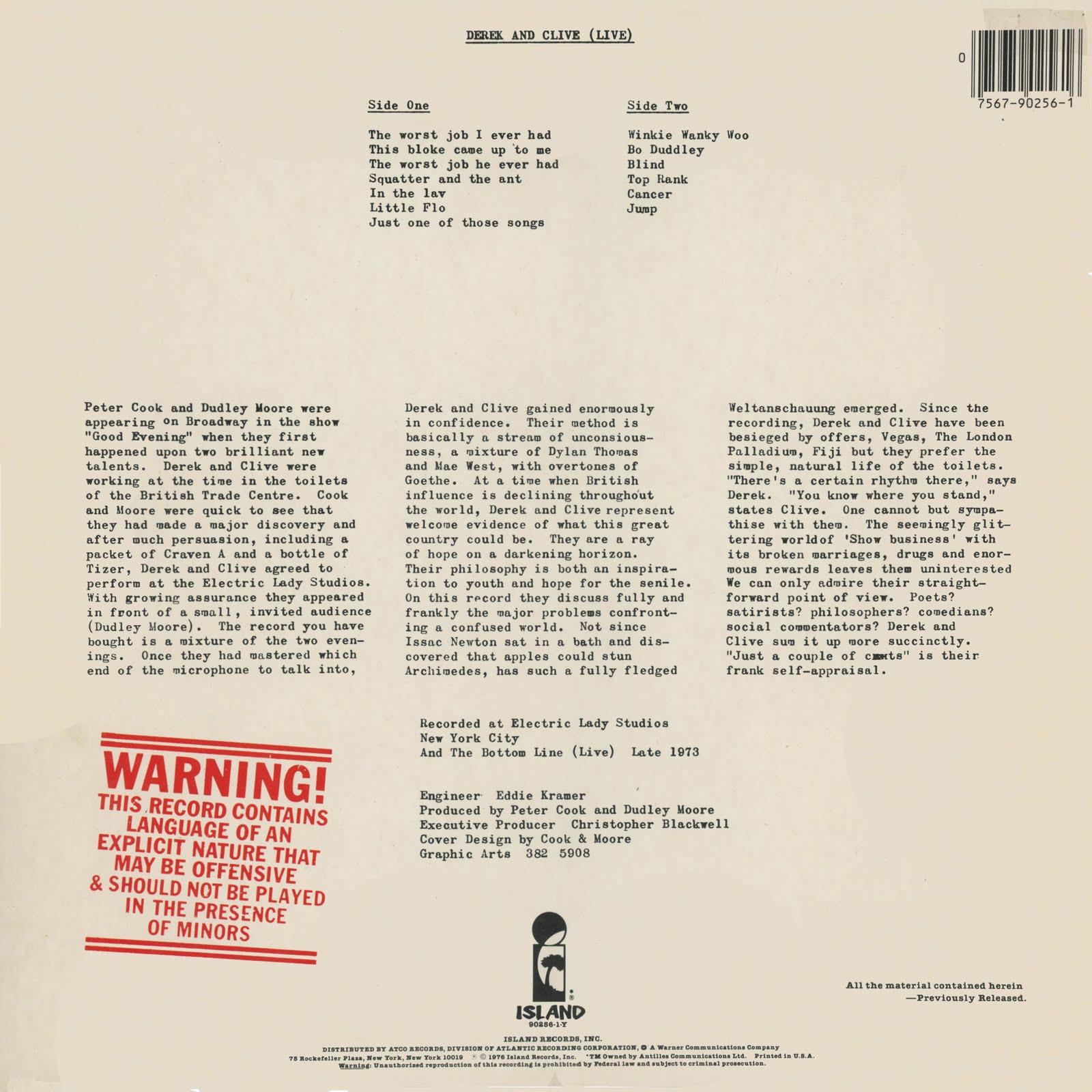 Vintage Stand-up Comedy: Derek & Clive (Peter Cook & Dudley Moore ...