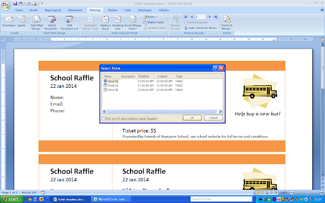 Print numbered tickets in Word | Raffle Ticket Creator