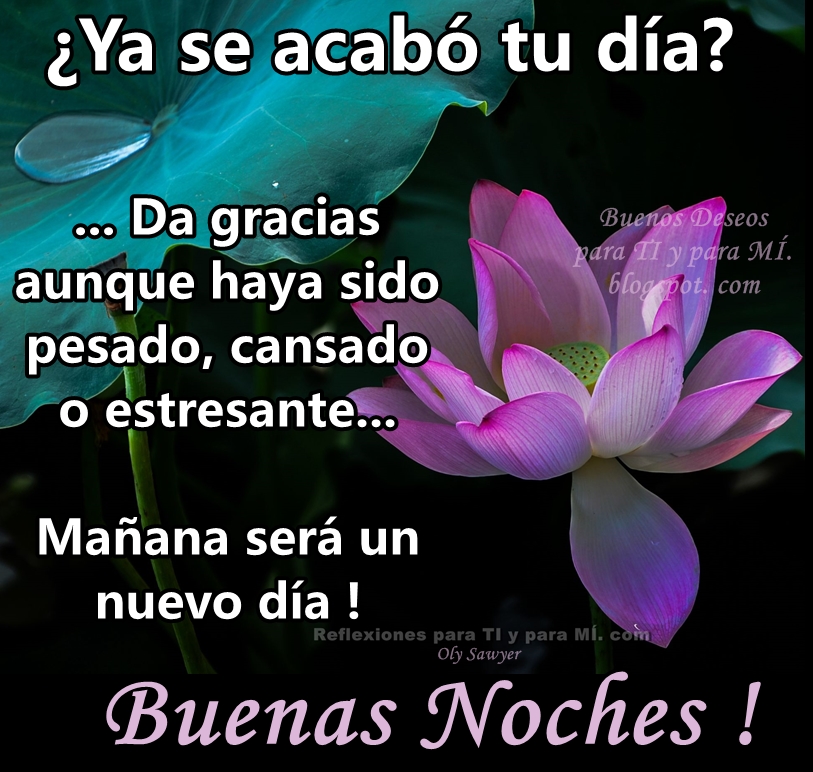 Buenos Deseos para TI y para MÍ: ** ¿Ya se acabó tu día? Da gracias ...