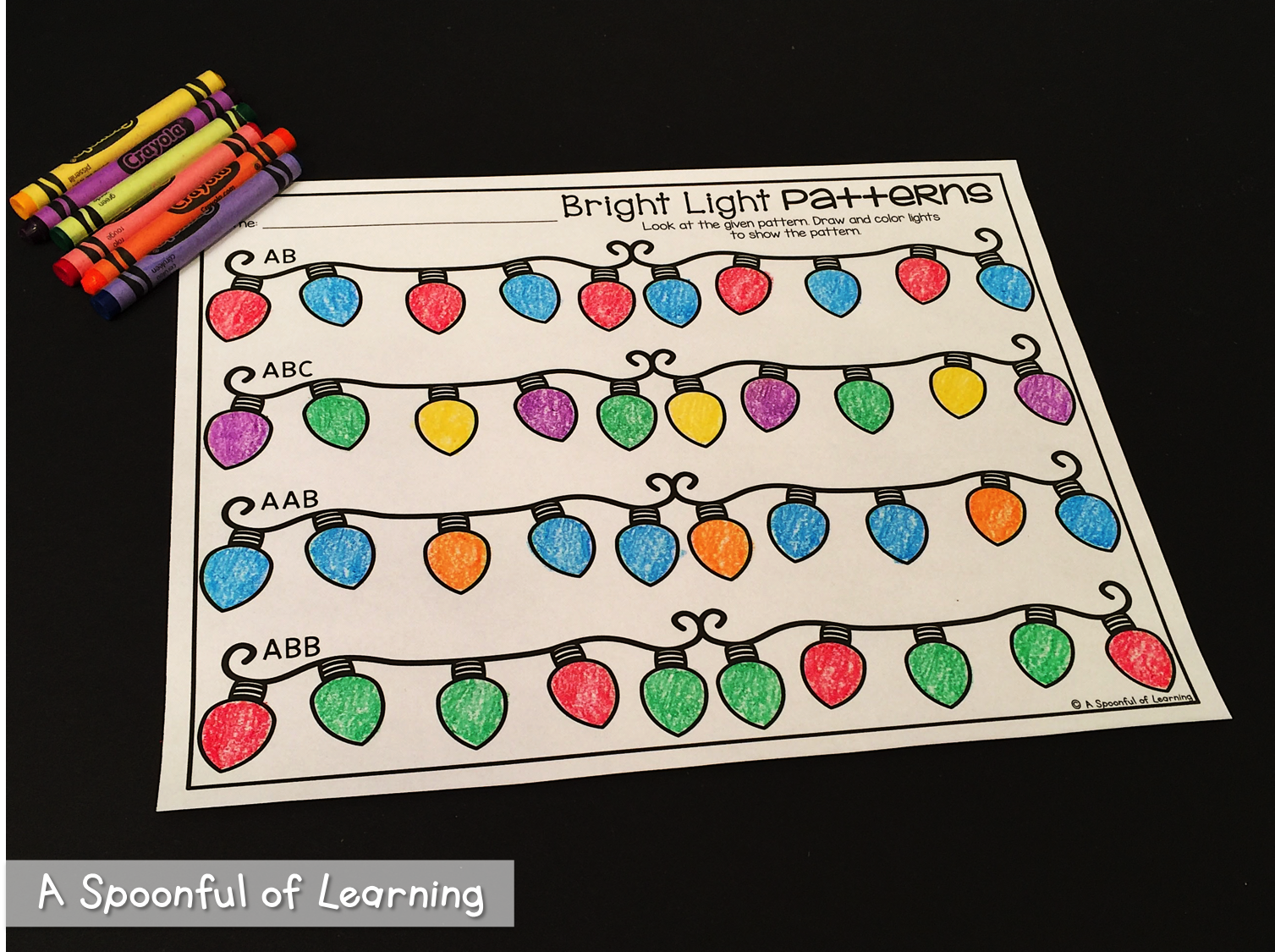 Holiday Patterns Freebie - Learn the 4 Activities- A Spoon of Learning