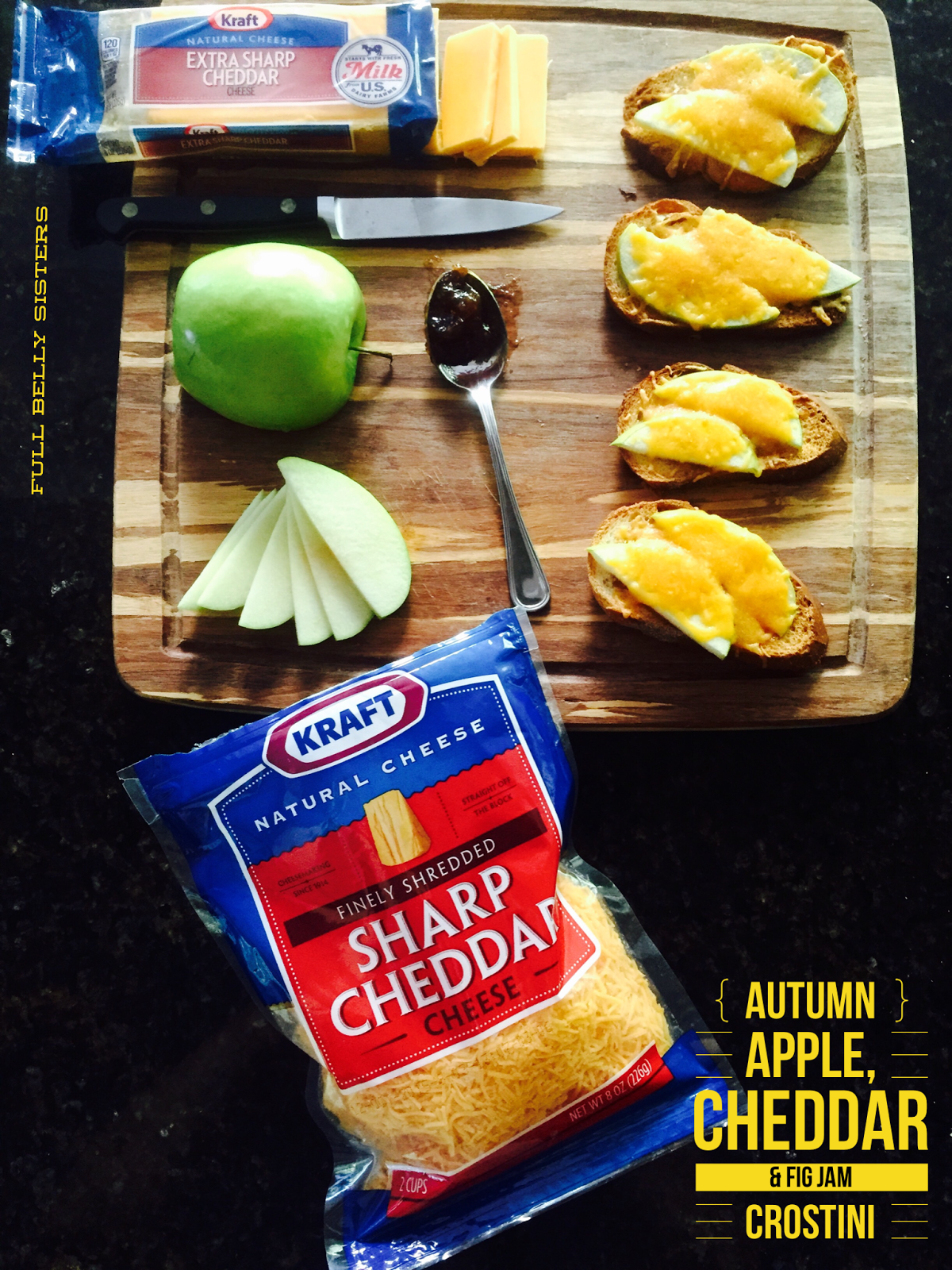 Autumn Apple, Cheddar & Fig Jam Crostini