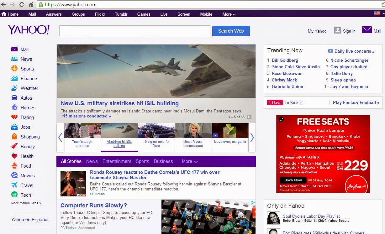 Yahoo! Homepage 1994 - 2014 ~ Info And Knowledge