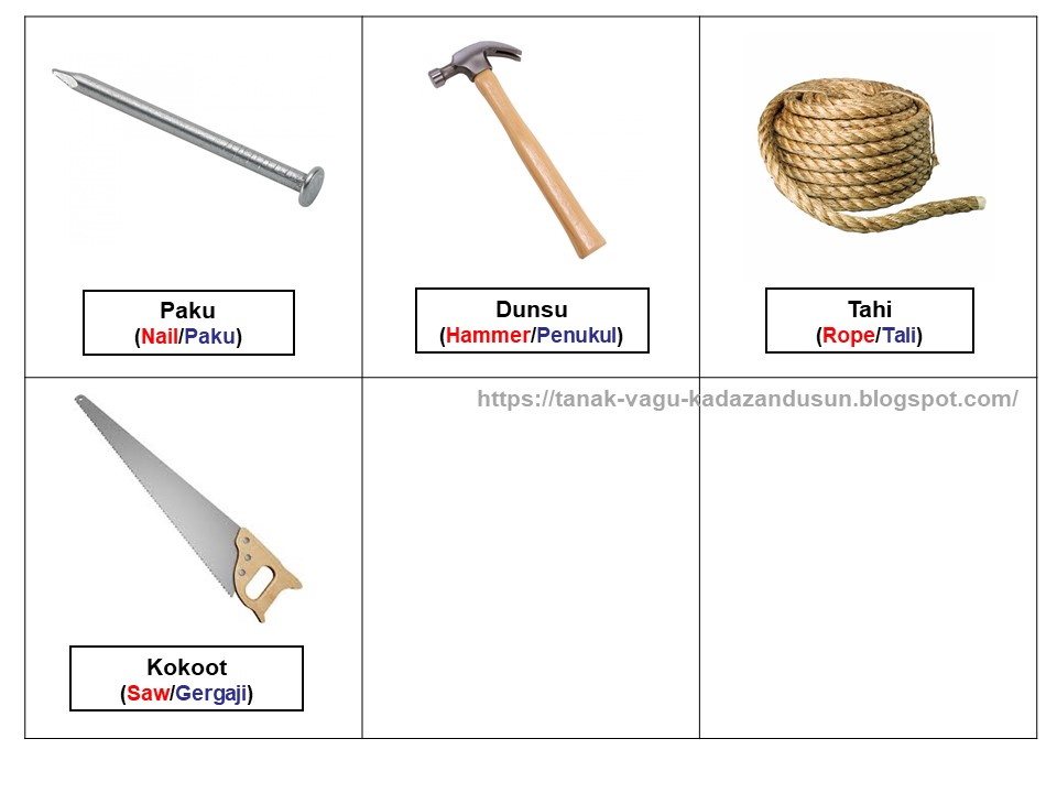 Tanak Vagu Kadazan Dusun: Kakamot Tukang (Building Tools/Peralatan Tukang)