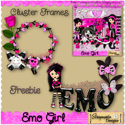 Barbietch: Cluster Frames Freebie ** EMO Girl
