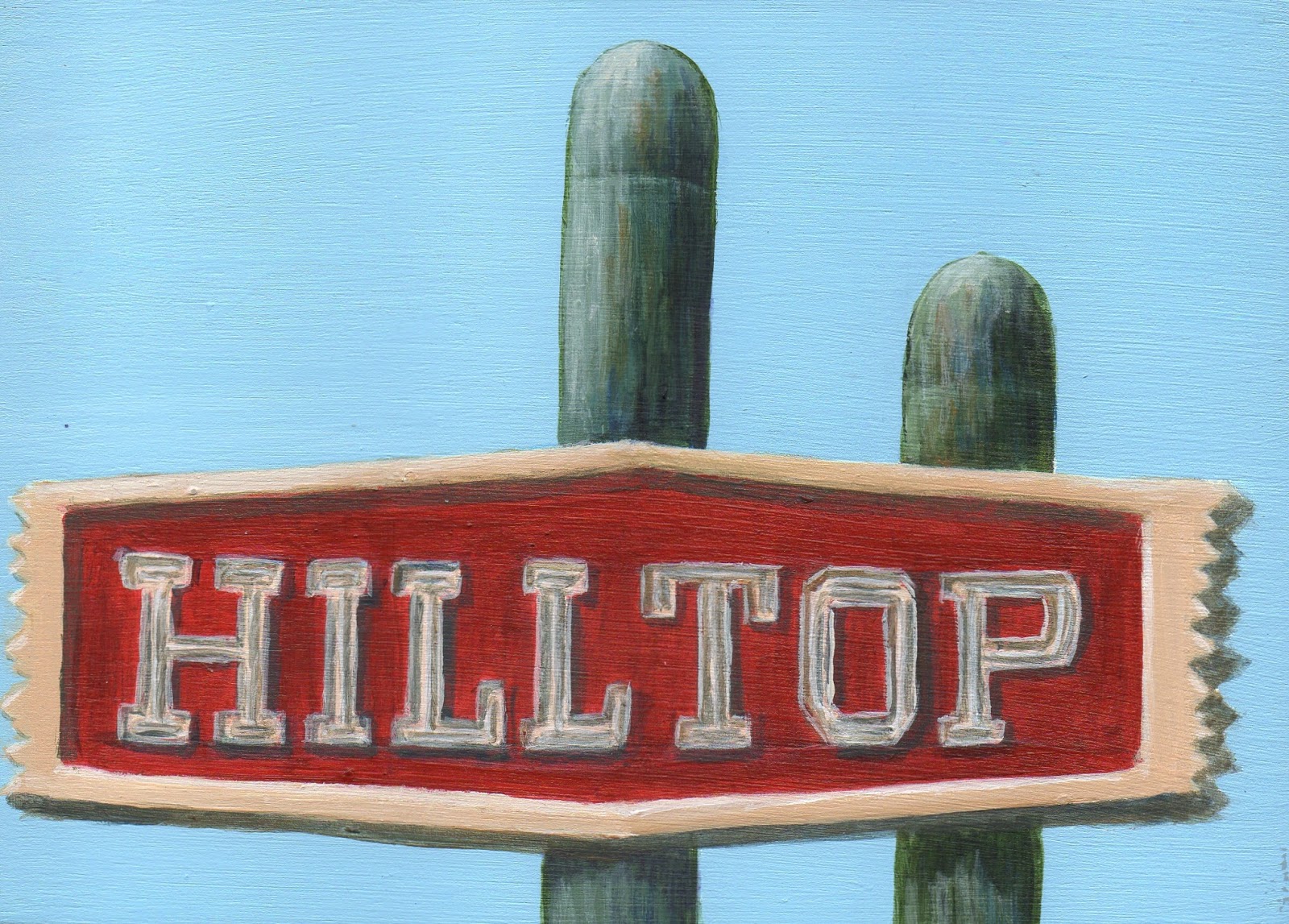 Debbie Shirley Art: Hilltop - Small Acrylic Painting of Iconic Hilltop ...