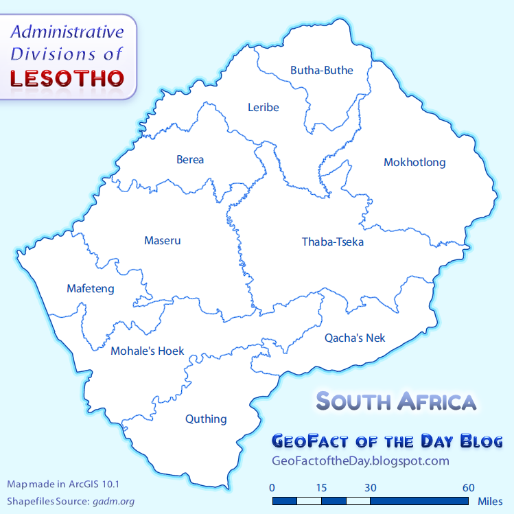 GeoFact of the Day: Lesotho's Districts