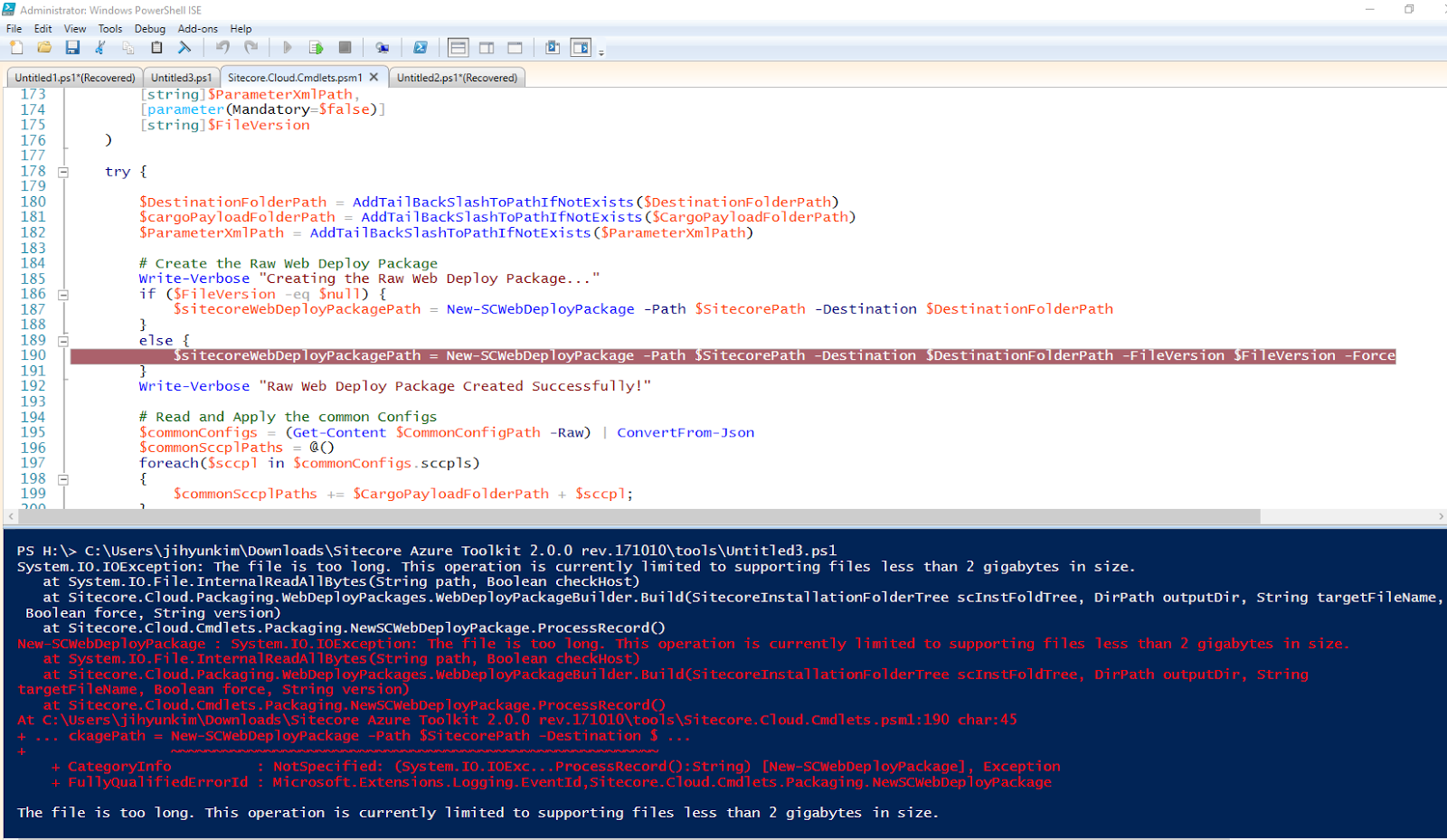 Sitecore Space 사이트코어 Sitecore Migration Azure Toolkit Error