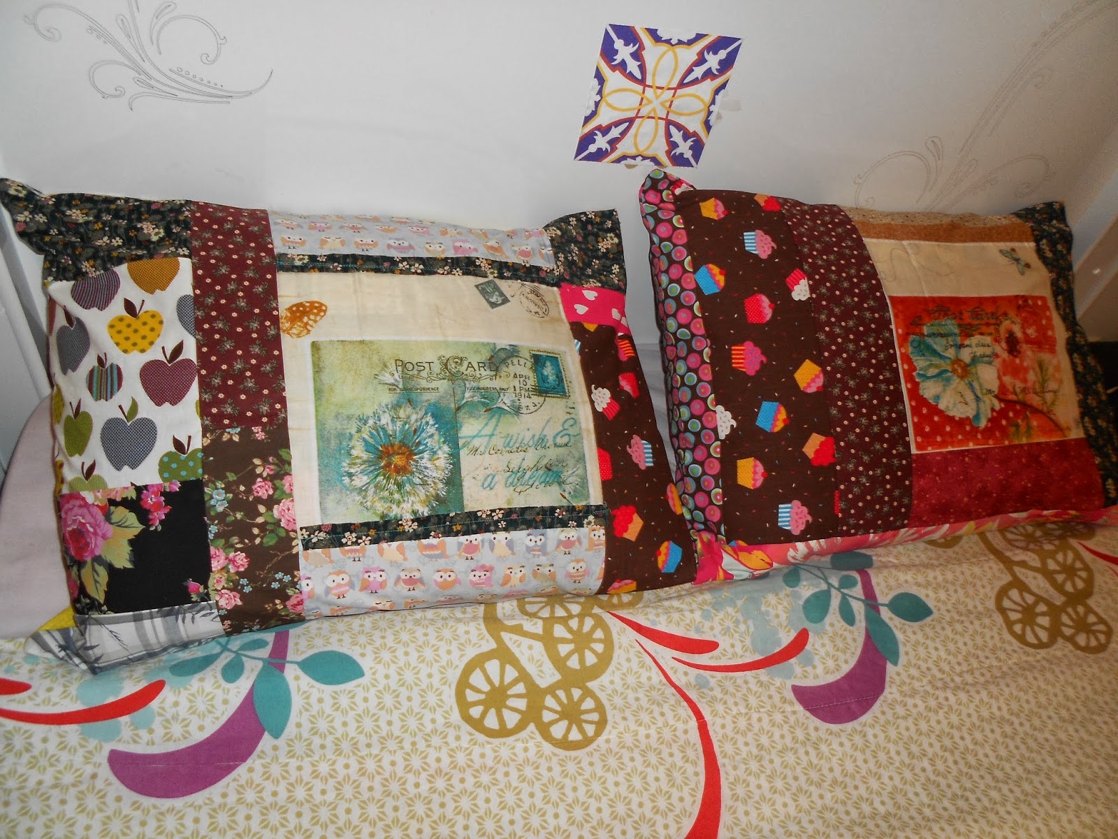 Venha para a minha sala ! : Mais um par de fronhas em patchwork: eu que fiz