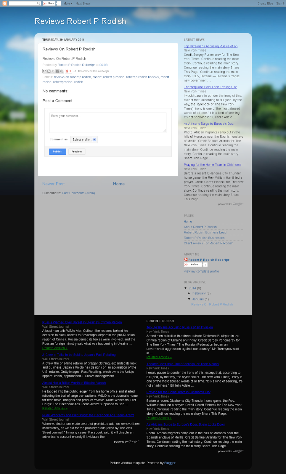 Reviews Robert P Rodish | Robert Rodish | Robert P Rodish