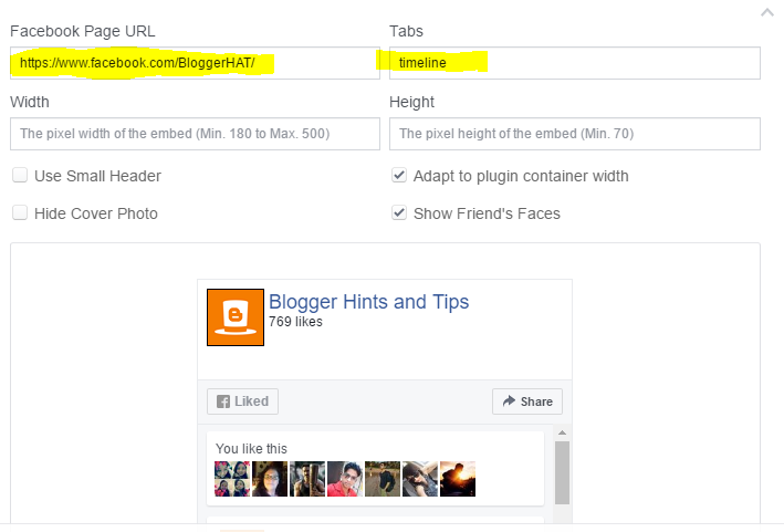 Putting a badge for a Facebook Page into your Blog | Blogger-Hints-and-Tips