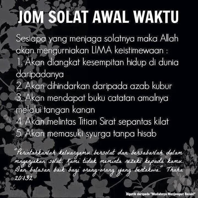 Kuliah : Solat di awal waktu Once Blogger is Always Blogger