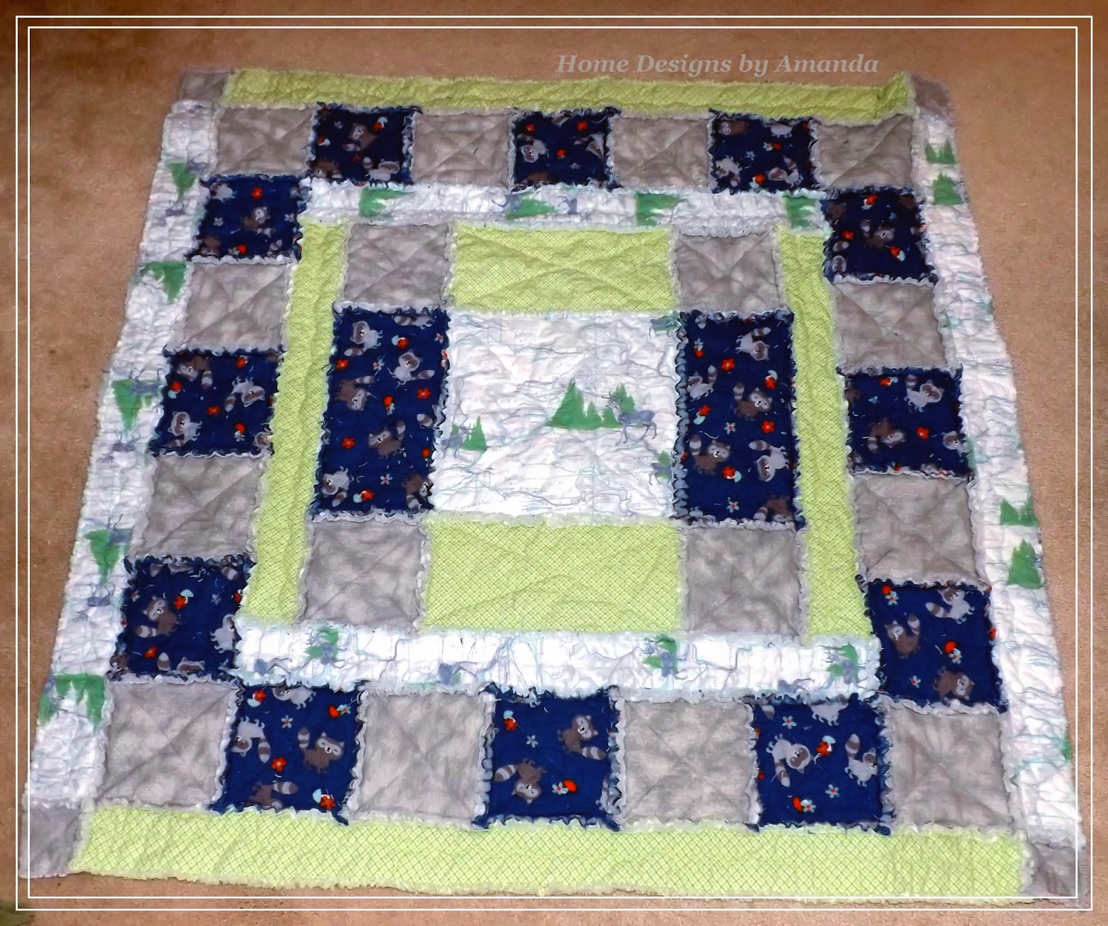 Home Designs by Amanda: Map Time Rag Quilt...