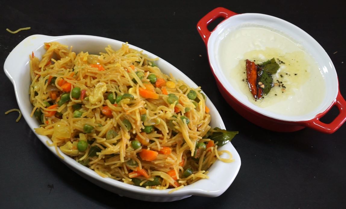 Semiya Kichadi / Mixed Vegetable semiya Upma | Steffi's Recipes