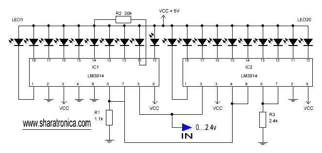 Tutorial circuito integrado LM3914 LM3915.