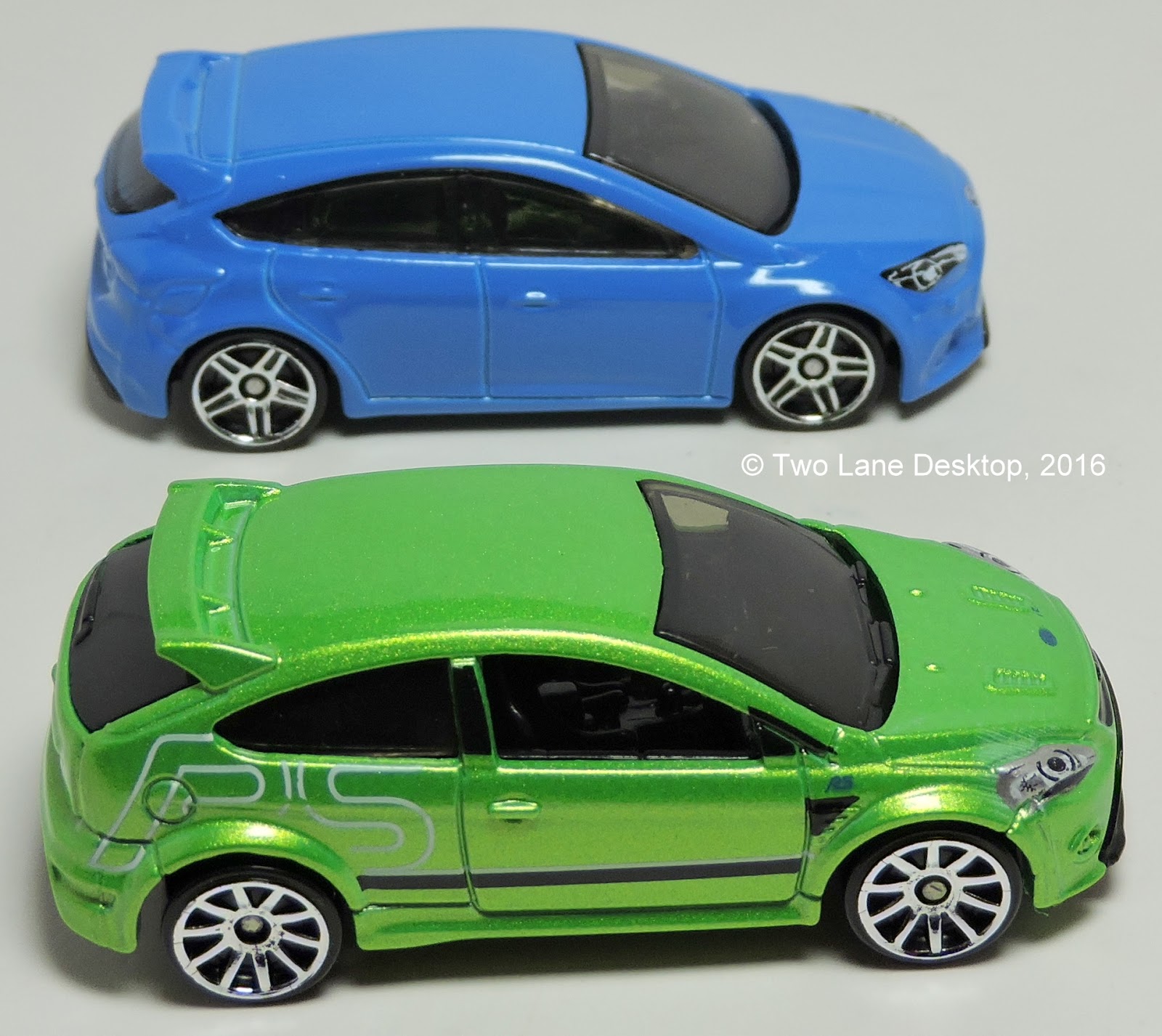 Hot Wheels 2009 and 2016 Ford Focus RS