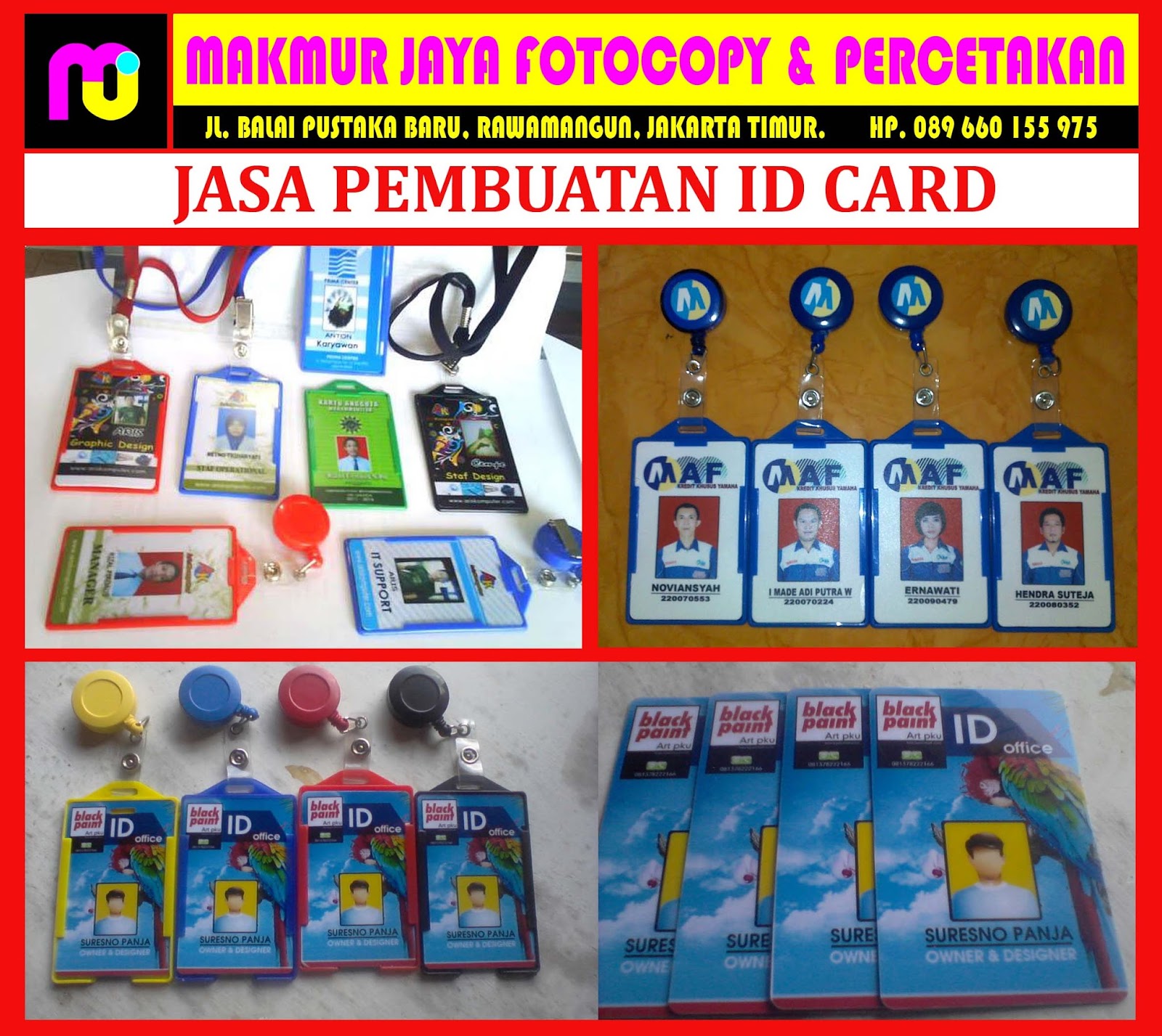 FOTOCOPY, PRINT DAN PERCETAKAN: CETAK ID CARD