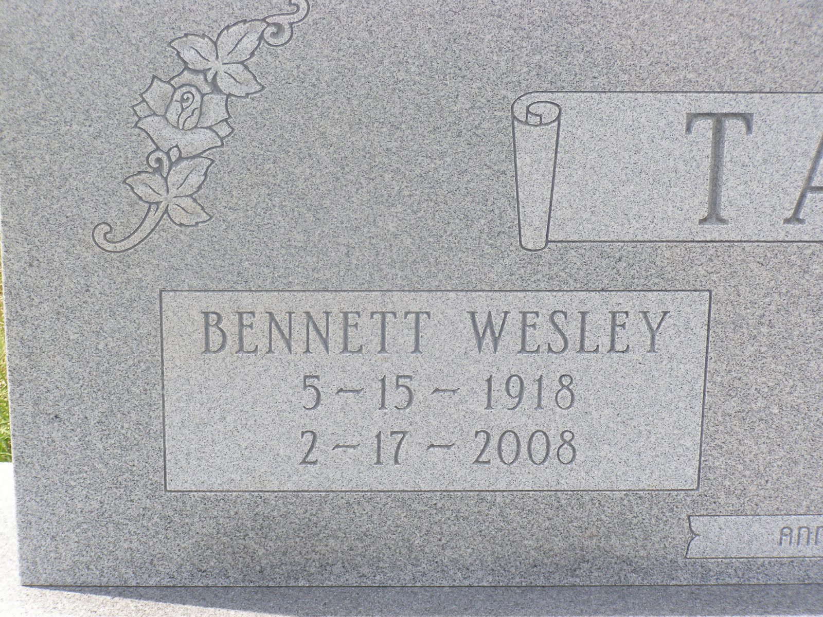 My Tapley Tree...and its Branches: Tombstone Tuesday: Bennett Wesley Tapley
