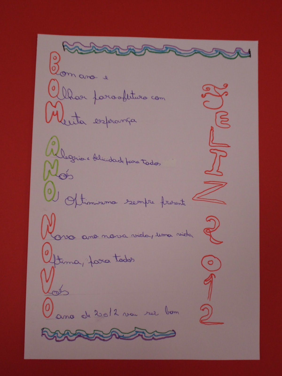 Núcleo de Alcobertas: Acrósticos do Ano Novo