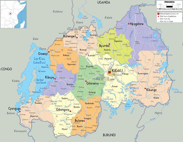 RWANDA - GEOGRAPHICAL MAPS OF RWANDA ~ Klima Naturali™