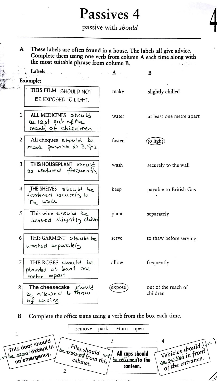 Click active after class: The key to the last passive voice exercises