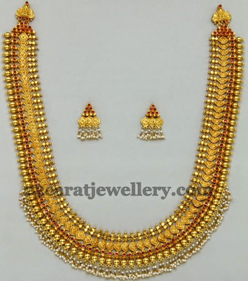 Wide Kasu Mala with Simple Tops - Jewellery Designs
