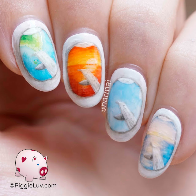 PiggieLuv: Airplane windows nail art
