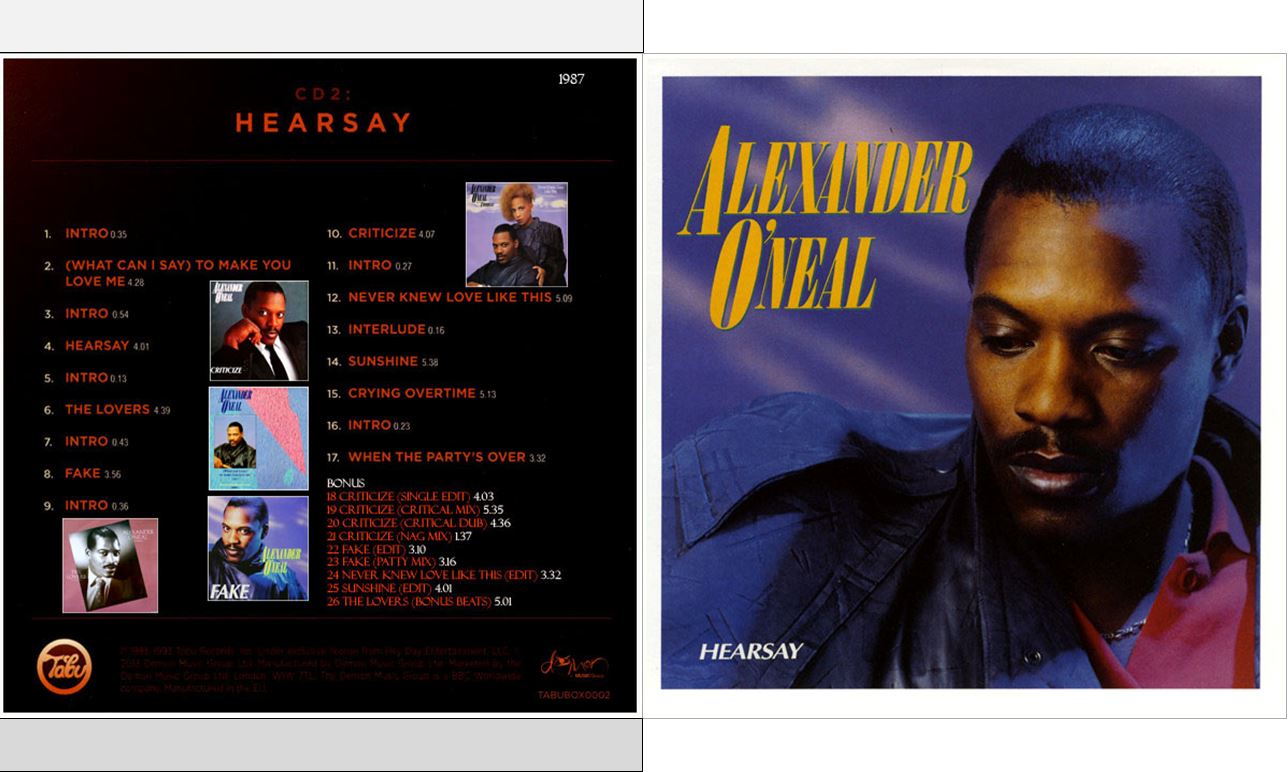 MUSICOLLECTION: ALEXANDER O'NEAL - The Tabu Anthology - 2013