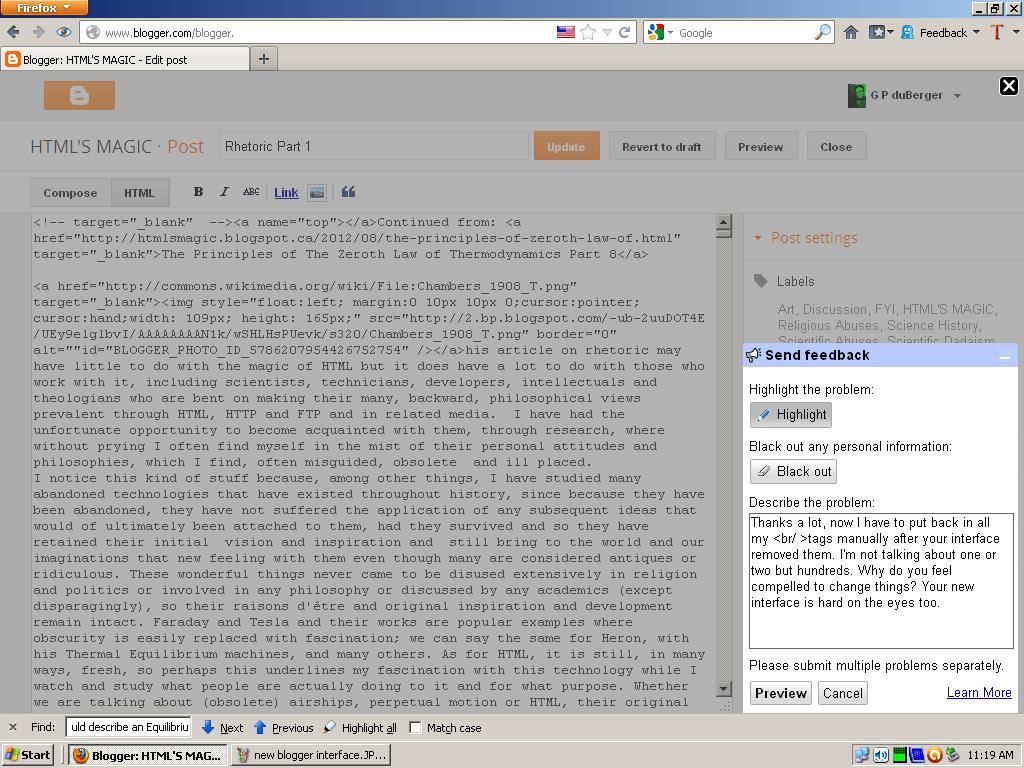 HTML'S MAGIC pages: The New Blogger Interface: a neat workaround