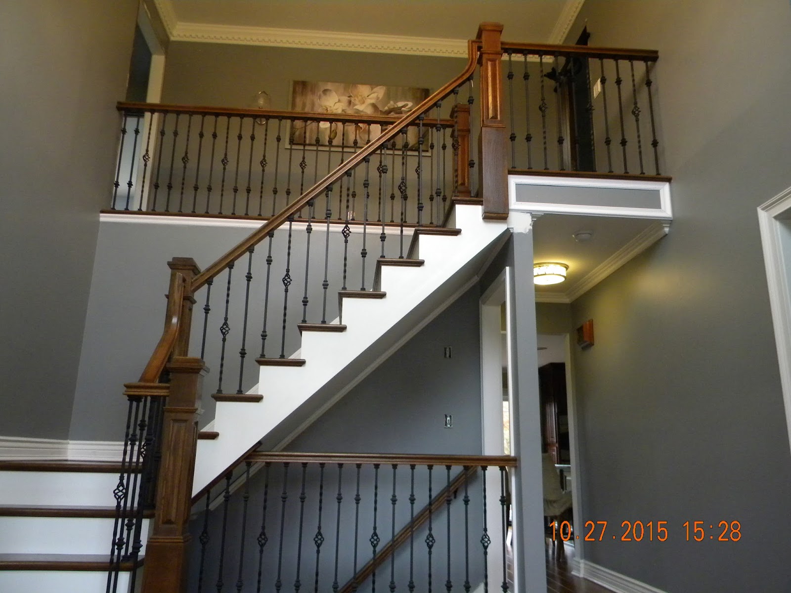 Wood Stairs and Rails and Iron Balusters: Hardwood Stair Replacement ...